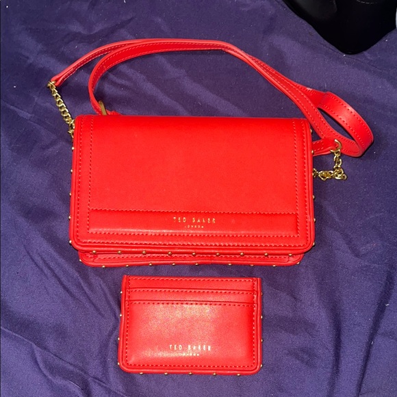Ted Baker | Bags | Ted Baker Red Crossbody Bag With Flap Closure | Poshmark